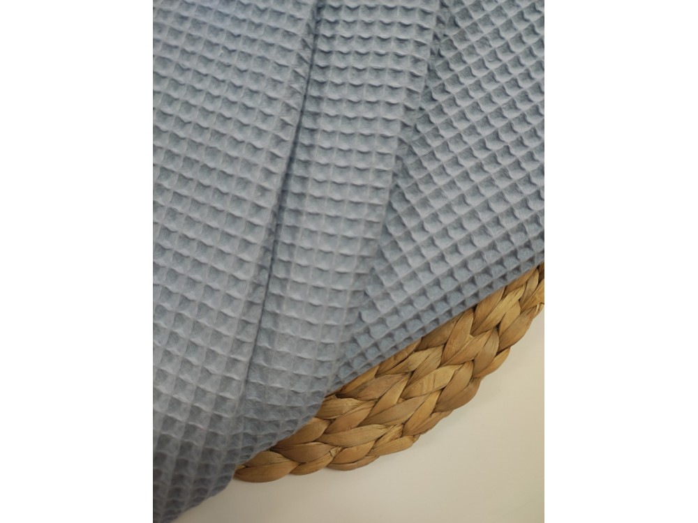 PIQUÉ WAFFLE AZUL EMPOLVADO