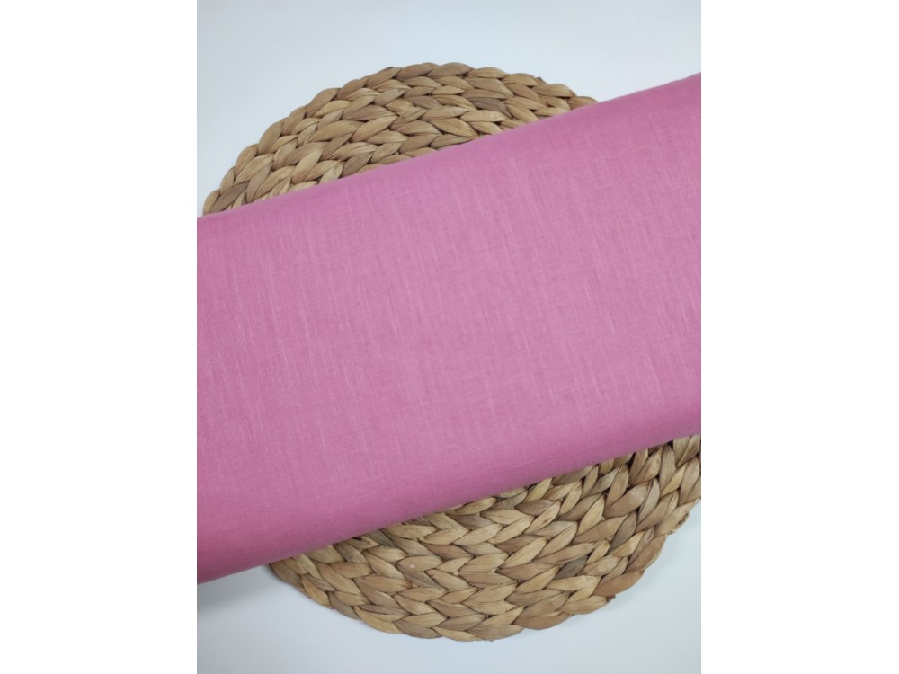 Tejido de lino rosa - Telas de Mamá - Telas y mercería online