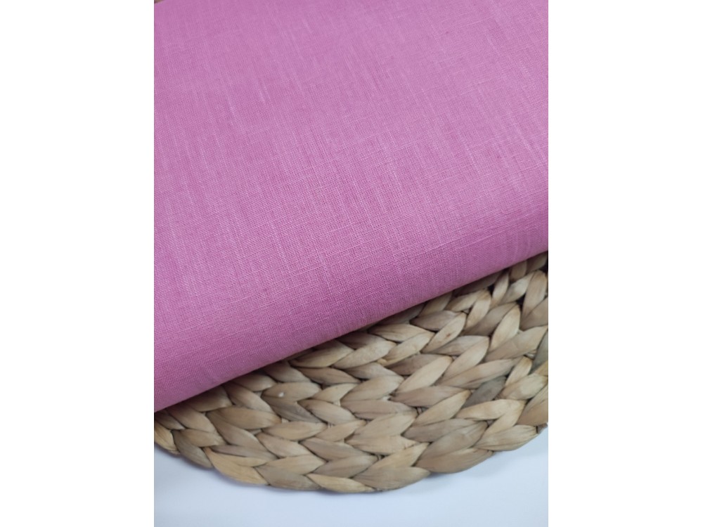 Tejido de lino rosa - Telas de Mamá - Telas y mercería online