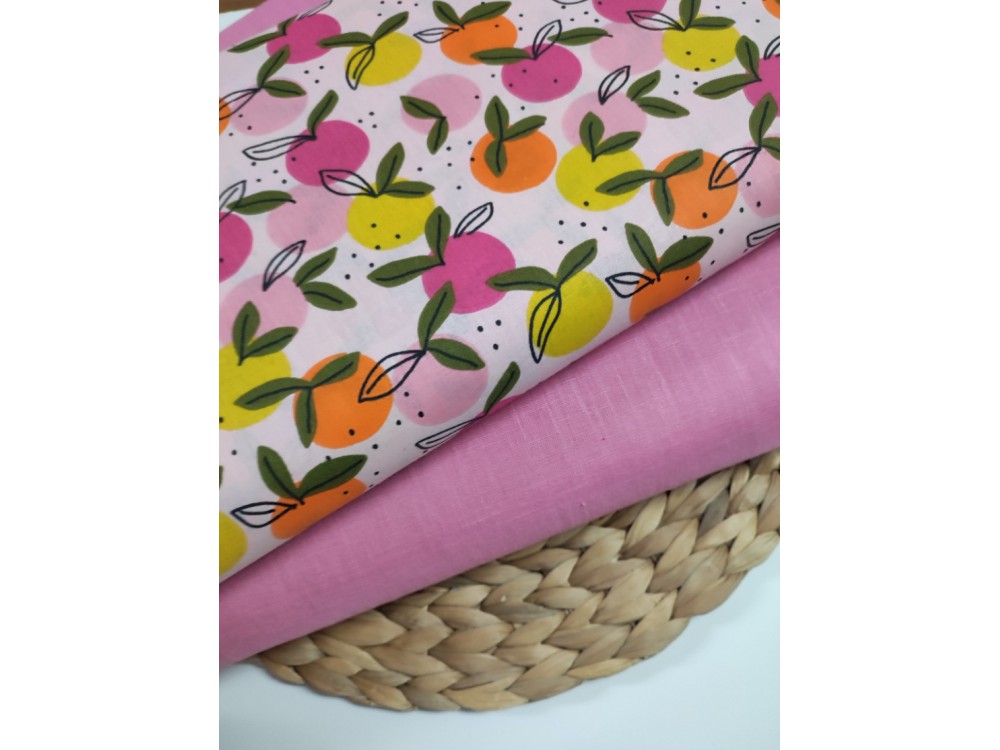 Tejido de lino rosa - Telas de Mamá - Telas y mercería online